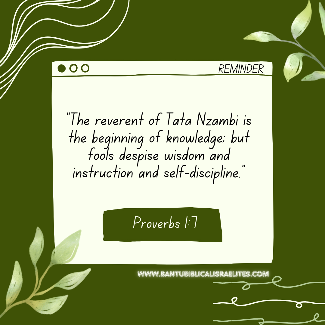 Unlock Wisdom: Proverbs 1:7 Explained – BANTU=BIBLICAL ISRAELITES